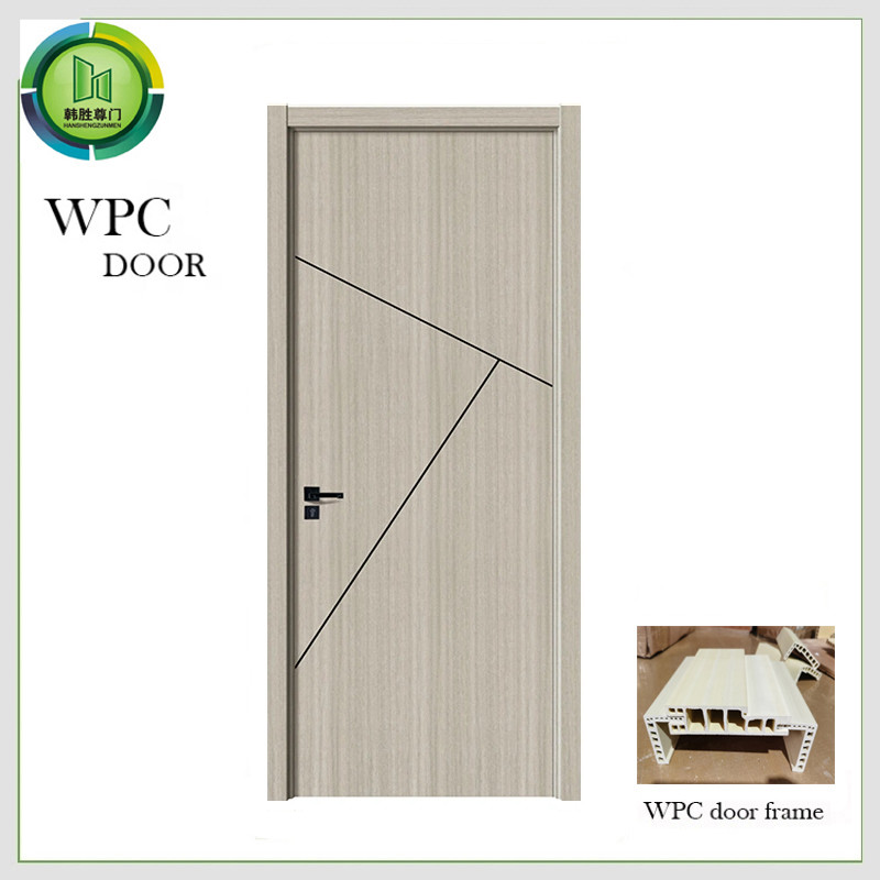 WPC PVC Wood Door , Fire Retardant Soundproof Solid Wood Entry Doors